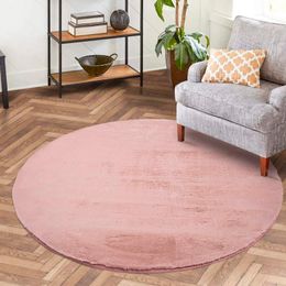Carpet City Hochflor-Teppich &raquo;TOPIA400&laquo; rund 21 mm H&ouml;he besonders weich und kuschelig durch Polyester, Uni-Farben pink Obermaterial: 100% Polyester