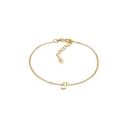 Elli Damen Armband &raquo;Buchstaben Initialen Anh&auml;nger J 925 Silber&laquo; gold