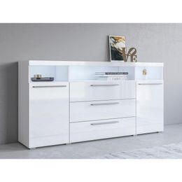 OTTO home Sideboard &raquo;India,Breite 182cm moderne Anrichte 2T&uuml;ren,3 Schubladen, Kombikommode&laquo; Kommode viel Stauraum, Einlegeb&ouml;den verstellbar,ohne 