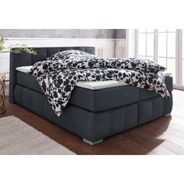 Home Affaire Boxspringbett &raquo;Chelles&laquo; inkl. Kaltschaumtopper, in 5 Breiten und 3 Matratzenarten grau Samtoptik (100% Polyester);Bezug der Spiegelfl&auml;che