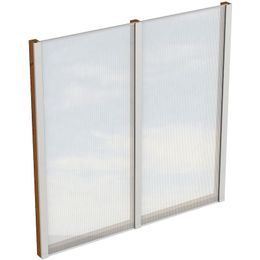 Skan Holz Carport-Seitenwand m. Polycarbonat, freistehend braun Holzwerkstoff