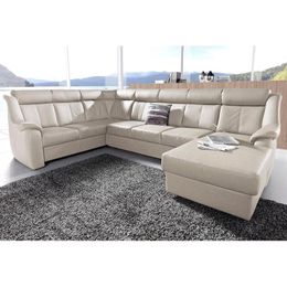 Sit & More sit&more Wohnlandschaft &raquo;Basel U-Form&laquo; wahlweise mit Relaxfunktion beige Luxus-Microfaser Altara Nubuck (100% Polyester);Kunstleder SOFTLUX ;