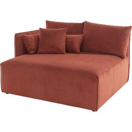 OTTO home Ottomane &raquo;N&ouml;re&laquo; kurzes Lounge-Modul - zum Zusammenstellen, Breite 138 cm, Tiefe 128 cm orange 100% Polyester