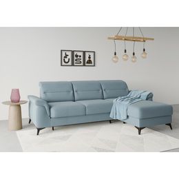 Sit & More sit&more Ecksofa &raquo;Sinatra L-Form&laquo; mit Recamiere, optional mit Kopfteilverstellung und Armteilfunktion blau 90% Polyester, 10% Polyamid