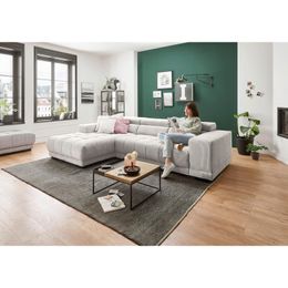 Die PlanBar Ecksofa &raquo;MP-IN15053 L-Form schmaler Schenkel&laquo; mit Kopfteilverstellung, wahlweise mit manueller Vorziehbank beige 88% Polyester; 12% 