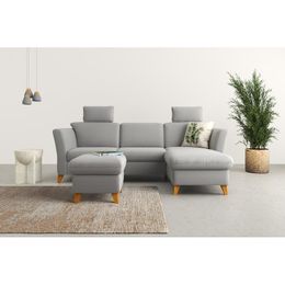 Home Affaire Ecksofa &raquo;Trelleborg L-Form&laquo; Federkern-Polsterung, wahlweise mit Bettfunktion und Bettkasten grau 100% Polyester