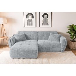 Home Affaire Ecksofa &raquo;MIRELDA L-Form mit Steppungen, Recamiere rechts/links, Breite 253 cm&laquo; elegant und bequem, enth&auml;lt 2 Zierkissen, belastbar bis 