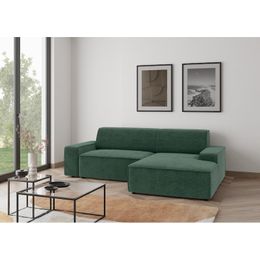 Trendmanufaktur Ecksofa &raquo;Graz, wahlweise mit Sitzvorschub und Bettkasten, L-Form, Breite 246 cm&laquo; in Cord-, haustierfreundlichem LEO Struktur- oder 