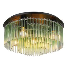 Globo LIGHTING Deckenleuchte &raquo;GORLEY&laquo; E27 1 Stk. Deckenlampe Glasst&auml;be gr&uuml;n klar verlaufend elegant Wohnzimmer