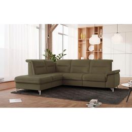 Sit & More sit&more Ecksofa &raquo;Astoria L-Form&laquo; wahlweise mit motorischer Relaxfunktion gr&uuml;n 100% Polyester