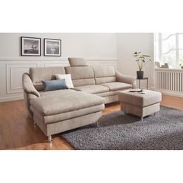 Sit & More sit&more Ecksofa &raquo;Cardoso L-Form&laquo; mit Federkern, wahlweise mit Bettfunktion beige Luxus-Microfaser 2 (100% Polyester);Luxus-Microfaser ALTARA NUBUCK (