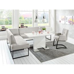 exxpo - sofa fashion Eckbank &raquo;Affogato, hoher Sitzkomfort, bequem&laquo; Frei im Raum stellbar grau Struktur: Webvelour 100% Polyester