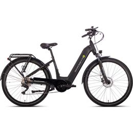 Saxonette Unisex SAXONETTE &raquo;Quantum Sport Wave&laquo; 10 Gang Shimano Kettenschaltung Mittelmotor 250 W Pedelec, Elektrofahrrad f&uuml;r Damen u. Herren schwarz