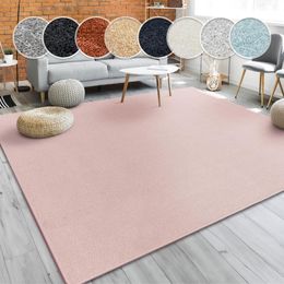 Paco Home Teppich &raquo;Porto 890&laquo; rechteckig 13 mm H&ouml;he Kurzflor, Uni-Farben, ideal im Wohnzimmer & Schlafzimmer rosa Obermaterial: 100% Polypropylen
