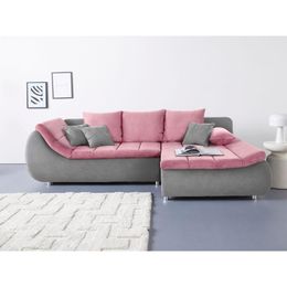 Home Affaire Ecksofa &raquo;Imola, elegant und modern, aktuelle Steppung im Sitz, bequem, L-Form&laquo; frei im Raum stellbar, wahlweise mit Bettfunktion und 