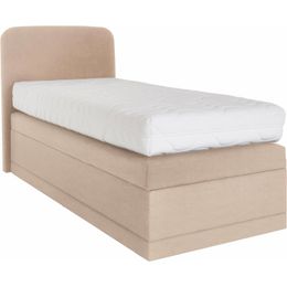 Westfalia Schlafkomfort Boxspringbett wahlweise mit Bettkasten beige Box und Kopfteil: Microvelours (100% Polyester) oder Kunstleder (Polyurethan);Bezug der Obermatratze: 100