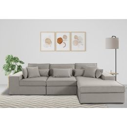 OTTO home Ecksofa &raquo;Florid L-Form&laquo; 3 Teile, bestehend aus Modulen, viele Bezugsqualit&auml;ten, auch in Cord beige Baumwollmix (60% Baumwolle/40% Leinen);