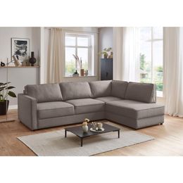 ATLANTIC HOME COLLECTION Schlafsofa &raquo;Chill&laquo; Ecksofa mit Bettfunktion und Bettkasten grau 100% Polyester