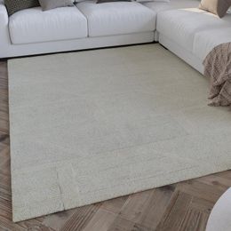 Wecon Home Wollteppich &raquo;Hamptons FIVETEEN&laquo; rechteckig 15 mm H&ouml;he L&auml;ufer, Schurwolle, Kurzflor, Wohn- & Schlafzimmer, Hoch-Tief-Effekt beige Schurwolle