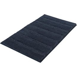 Kleine Wolke Badematte &raquo;Monrovia&laquo; H&ouml;he 23 mm rutschhemmend beschichtet fu&szlig;bodenheizungsgeeignet Badteppich, Uni Farben, gestreift, aus Mikrofaser, waschbar blau 