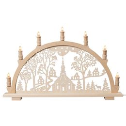 SAICO Original LED Schwibbogen &raquo;Lichterbogen, Seiffener Kirche&laquo; Premium LED-Beleuchtung, warmwei&szlig;, BxHxT: 66x40,5x6 cm Holz teilmassiv