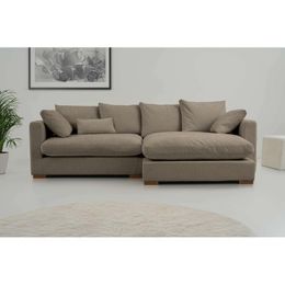 Home Affaire Ecksofa &raquo;Coray&laquo; Breite 266 cm, extra weich und kuschelig, mit Federn und Daunen braun 100% Polyester