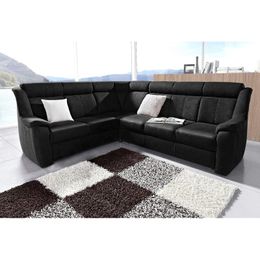 Sit & More sit&more Ecksofa &raquo;Basel L-Form&laquo; wahlweise mit Relaxfunktion schwarz Altara Nubuck , Luxus-Microfaser (100% Polyester;PRIMABELLE -Microfaser, Luxus-