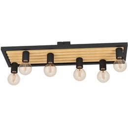 Eglo Deckenleuchte &raquo;CONSETT Deckenlampe, E27, Vintage, Stahl und Holz, Wohnzimmerlampe&laquo; E27 1 Stk. Deckenleuchte, L78 x B25 x H11,50 cm, schwarz, 