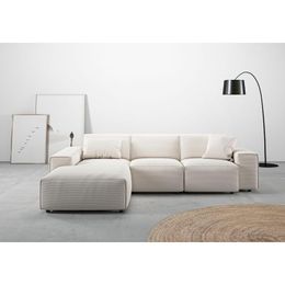 Home Affaire Ecksofa &raquo;Glimminge L-Form auch in Breitcord, Feincord + Easy care-Bezug,&laquo; Breite 264, Zierkissen wei&szlig; 12% Polyaxryl, 88% Polyester