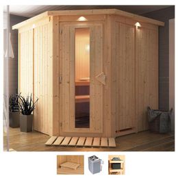 Karibu Sauna &raquo;Jarin&laquo; Set, Ofen 9 kW integr. Strg beige