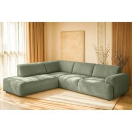 Home Affaire Ecksofa &raquo;Linkka, Breite 282 cm&laquo; L-Form, in einem weichen Chenille-Stoff, mit Wellenunterfederung gr&uuml;n 90% PES, 10% Nylon