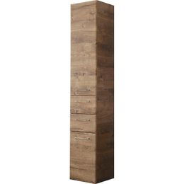Hochschrank &raquo;Quickset Badschrank 35 cm breit, 2 T&uuml;ren, 2 Schubladen, 3 Einlegeb&ouml;den&laquo; Badezimmer-Hochschrank inkl. T&uuml;rd&auml;mpfer, Griffe in Chrom gl&auml;nzend