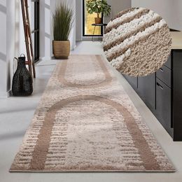 ELLE DECORATION Designteppich &raquo;Bartoux&laquo; rechteckig 18 mm H&ouml;he Hochflor, Shaggy, L&auml;ufer, weich, Langflor, modern, Hoch Tief Effekt beige Polyester