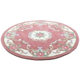 Theko Teppich &raquo;Ming&laquo; rund 14 mm H&ouml;he hochwertiges Acrylgarn, ideal im Wohnzimmer & Schlafzimmer rosa Kunstfaser