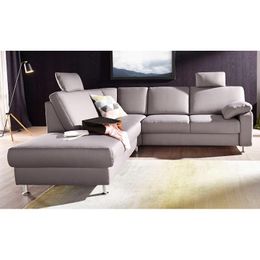 Sit & More sit&more Ecksofa &raquo;Belfort L-Form&laquo; wahlweise mit Vorziehsitz und Bettkasten grau Flachgewebe (100% Polyester);Luxus-Microfaser ALTARA NUBUCK (100% 