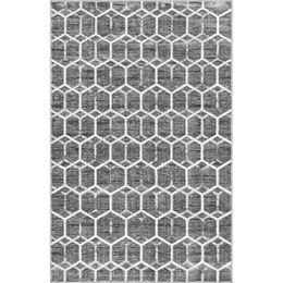 MyFlair Teppich &raquo;Titan Trellis, LAGERR&Auml;UMUNG!&laquo; rechteckig 13 mm H&ouml;he Kurzflor, gewebt, modernes geometrisches Design grau Polypropylen (PP)