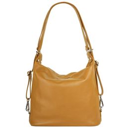 Samantha Look Damen Shopper echt Leder, Made in Italy gelb