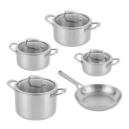 Ninja Topf-Set &raquo; EverClad 5-teiliges Set aus Edelstahl C95000DE&laquo; Set, je 1 Kochtopf &Oslash; 16, 18, 20, 24 cm, 1 Bratpfanne, 5 Stk. tlg. Edelstahl silber