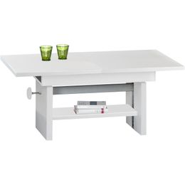 Stolkom Couchtisch &raquo;Event h&ouml;henverstellbar, ausziehbar, BxHxT 110-150x48-63x65 cm&laquo; H&ouml;henverstellbar mit Liftmechanik und ausziehbar in 3 Farbausf&uuml;hrungen wei&szlig;