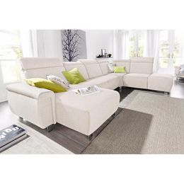 Sit & More sit&more Wohnlandschaft &raquo;Township U-Form&laquo; wahlweise mit elektrischer Wallfree-Funktion beige NaturLEDER (echtes Rindsleder) in Sitz und R&uuml;cken. Korpus