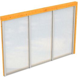 Skan Holz Carport-Seitenwand m. Polycarbonat, Wandanbau braun Holzwerkstoff