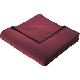 Biederlack Wohndecke &raquo;Cotton Home&laquo; im Uni Design, Kuscheldecke rot Baumwolle, Polyacryl