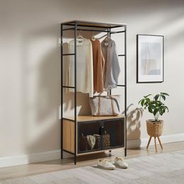 OTTO home Regal &raquo;Amance&laquo; robust, nat&uuml;rliche Materialien, Metallgestell, H&ouml;he 177 cm Melamin, Metall