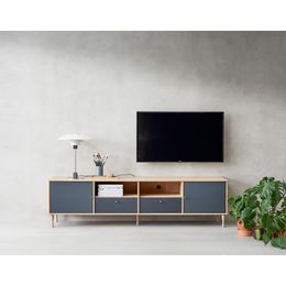 TV-Board &raquo;Mistral Fernsehschrank, Medienm&ouml;bel, H&auml;ngend&laquo; mit Schubladen/T&uuml;ren mit Akustikstoff, Lowboard, B: 214,9 cm beige Dekorfolie, Furnier, 