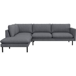 FLEXLUX Ecksofa &raquo;Bolzano Designsofa, bequem durch Kaltschaum im Sitz, L-Form&laquo; lose Sitz -& R&uuml;ckenkissen, hohe F&uuml;&szlig;e blau 62% Polyester, 17% Cotton, 14%
