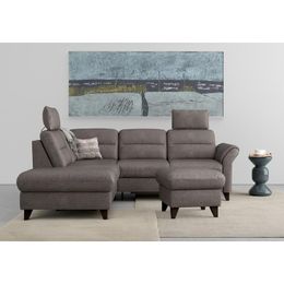 Sit & More sit&more Ecksofa &raquo;Mellum L-Form&laquo; Federkern, wahlweise mit Bettfunktion, Stauraum und Armteilfunktion grau 100% Polyester