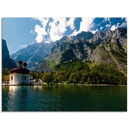 Artland Glasbild &raquo;St. Bartholom&auml; K&ouml;nigssee I&laquo; Berge 1 Stk. tlg. in verschiedenen Gr&ouml;&szlig;en blau