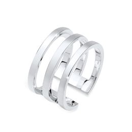 Elli Damen Fingerring &raquo;Silberring Breit Schlicht Offen 925 Silber&laquo; silber