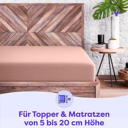 Spannbettlaken &raquo;100% Baumwolle - Superweiches Bettlaken f&uuml;r Matratzen von 5 bis 20cm&laquo; Rutschfest & Blickdicht - 90x200, 140x200, 160x200, 180x200 