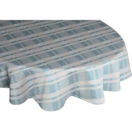 WIRTH Tischdecke &raquo;LAUFENBERG&laquo; oval blau Baumwolle, Polyester